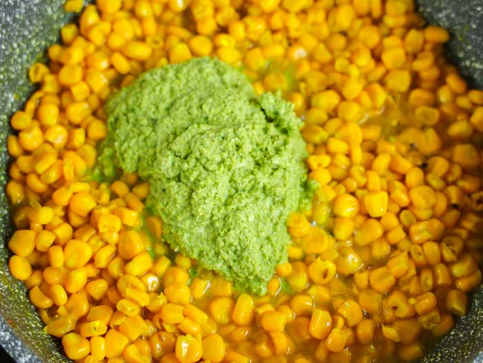 Corn and Coconut Masala / Corn with Coconut and Coriander
