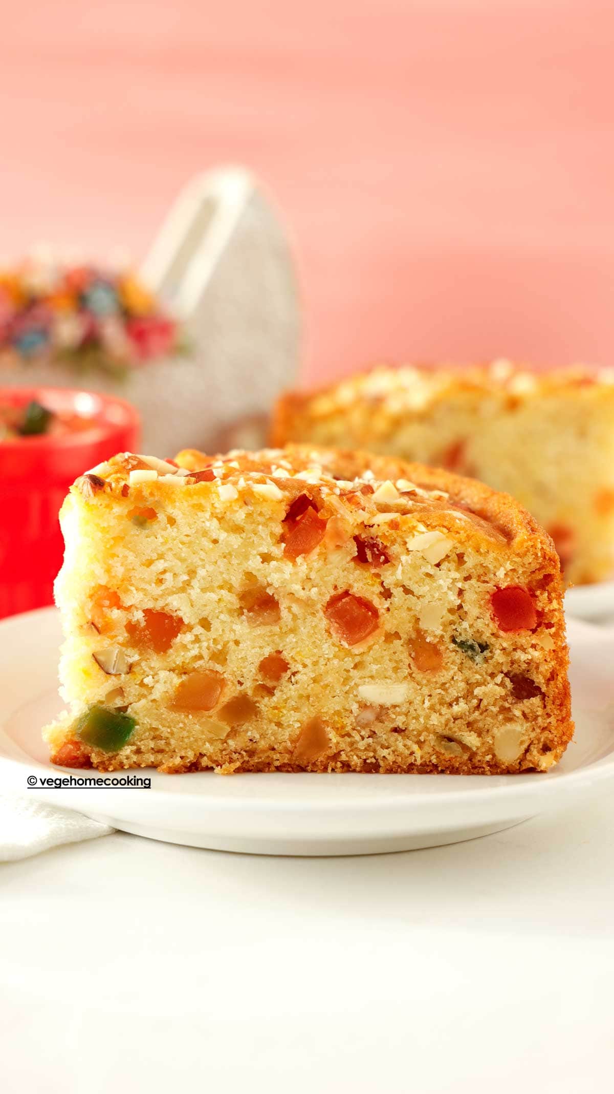Eggless Tutti Frutti Cake (Bakery-Style)