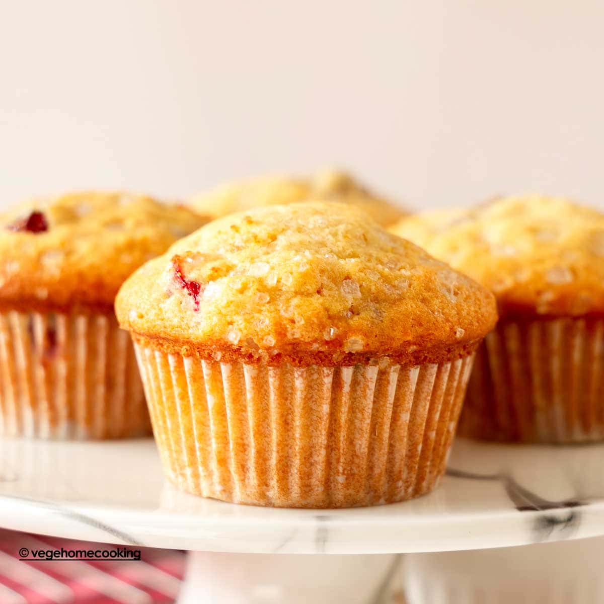 Eggless Cranberry Orange Muffins